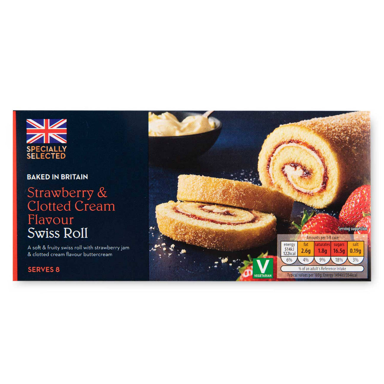 Strawberry & Clotted Cream Flavour Swiss Roll | ALDI UK